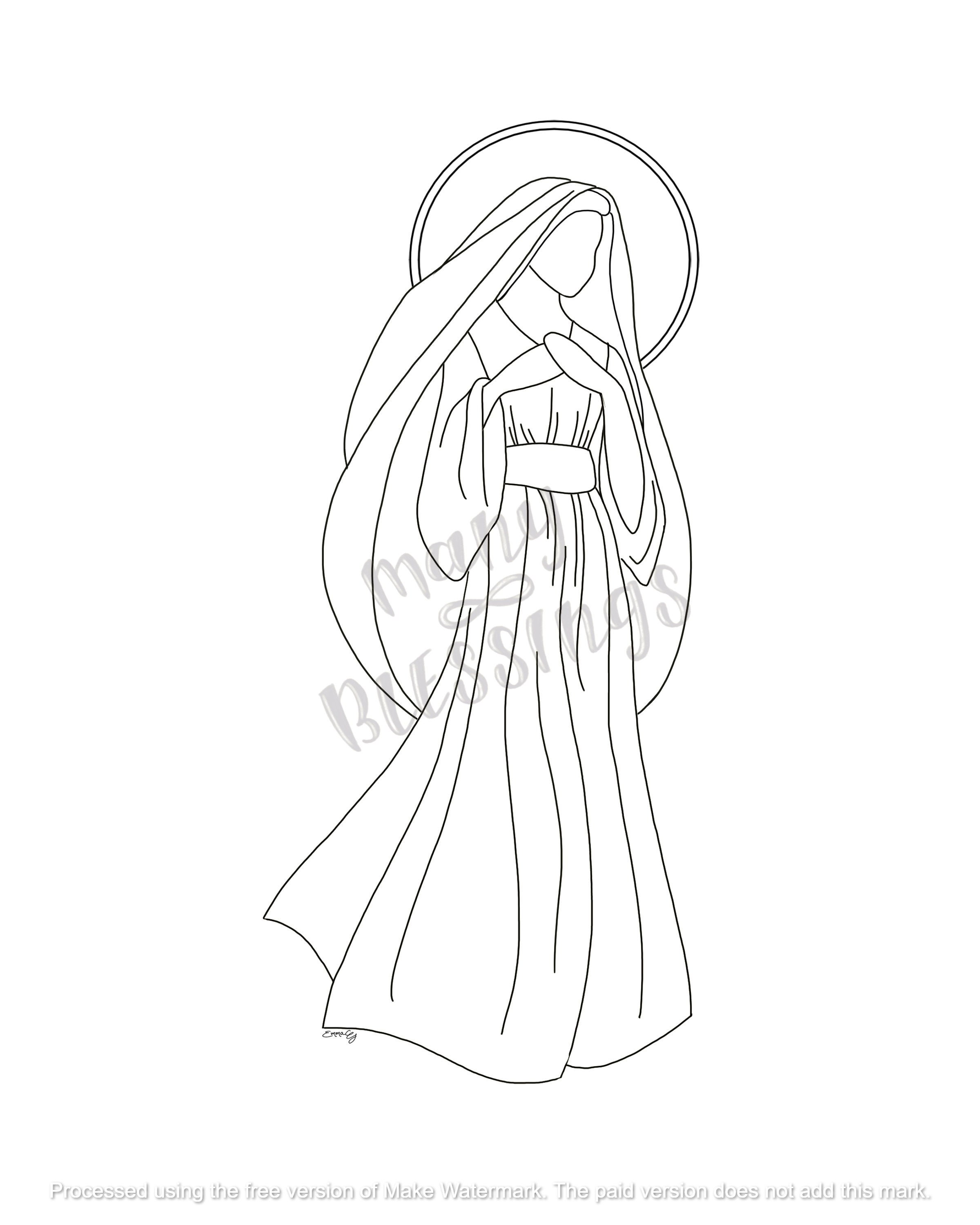 Marian Coloring Pages - Etsy
