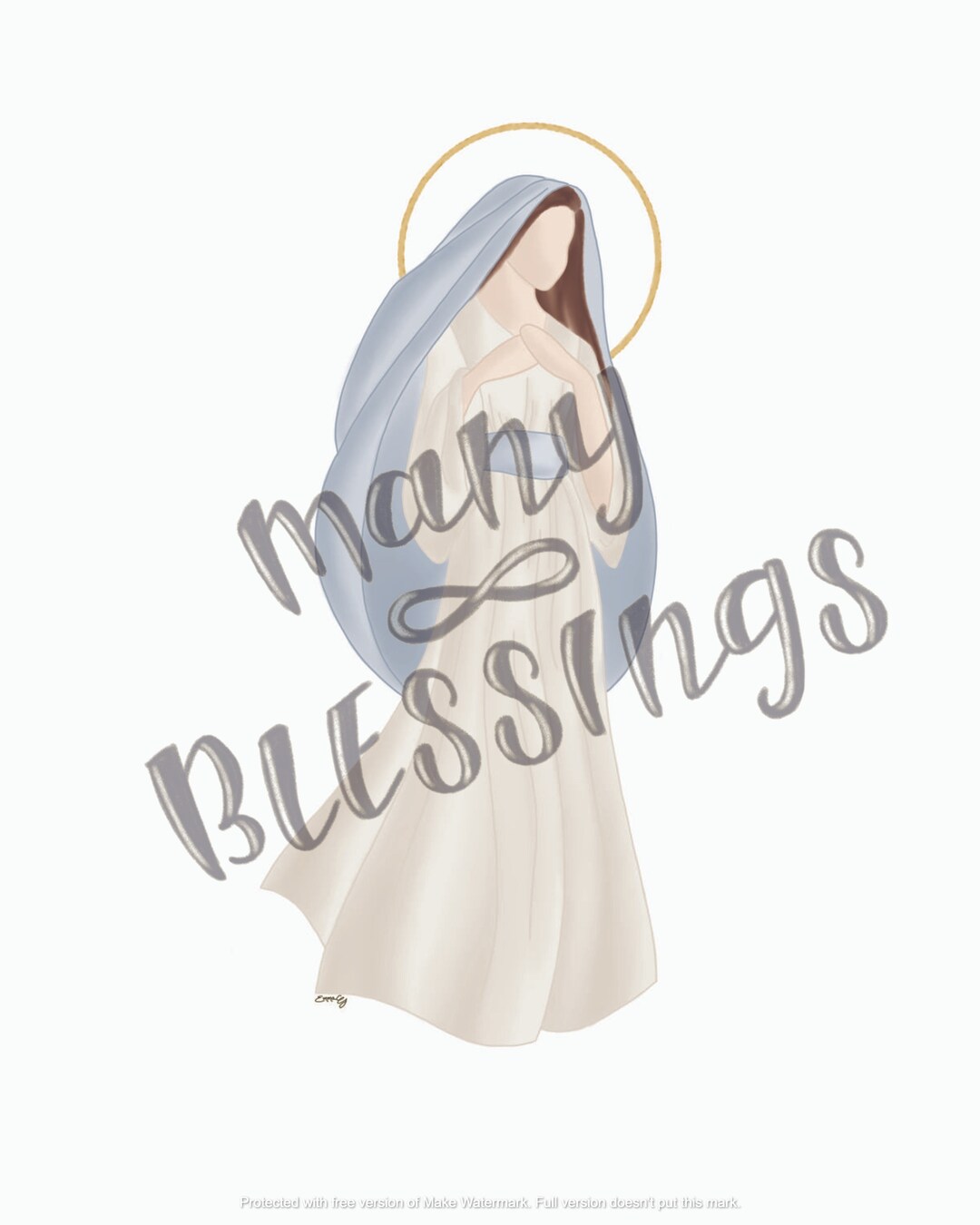 The Blessed Mother | Catholic Saint Art Print - Etsy