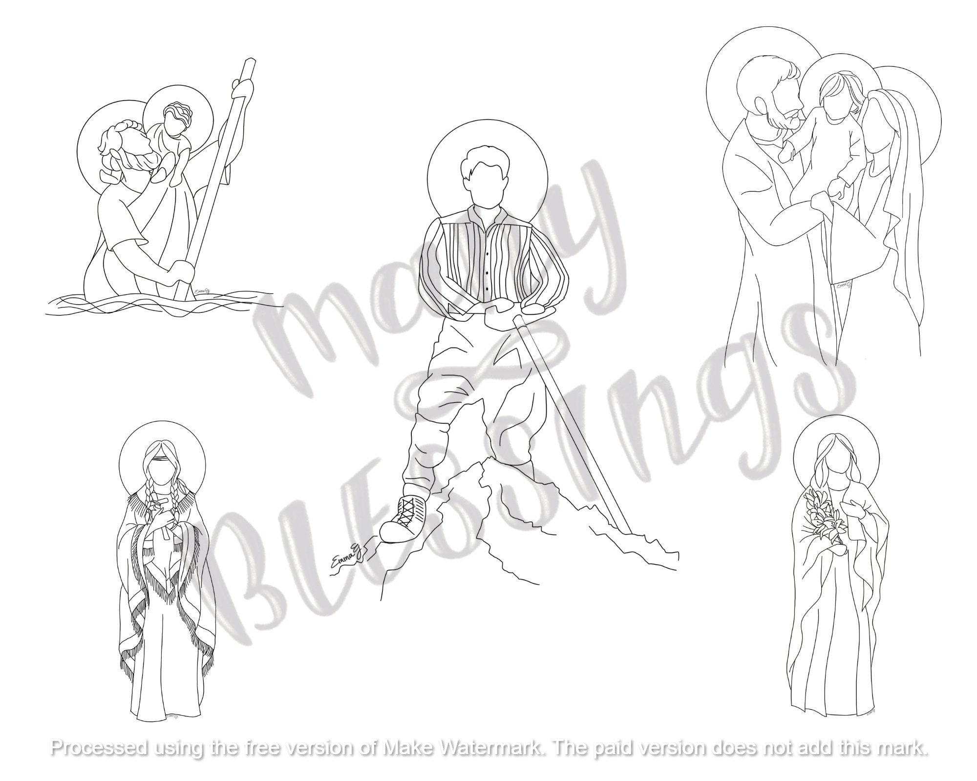 July Saint Coloring Pages - Etsy