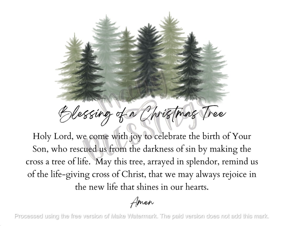 Christmas Tree Blessing | Catholic Christian Art Print - Etsy