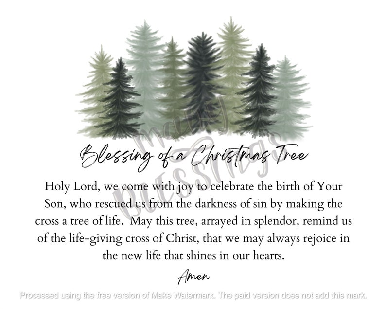 Christmas Tree Blessing | Catholic Christian Art Print - Etsy