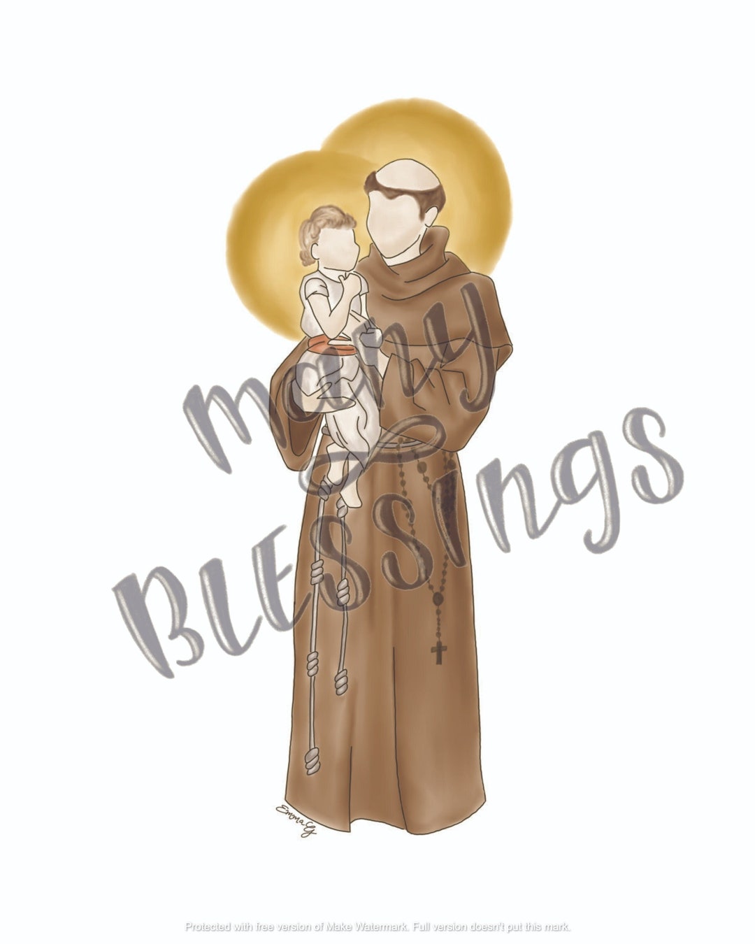 Saint Anthony of Padua | Catholic Saint Art Print - Etsy