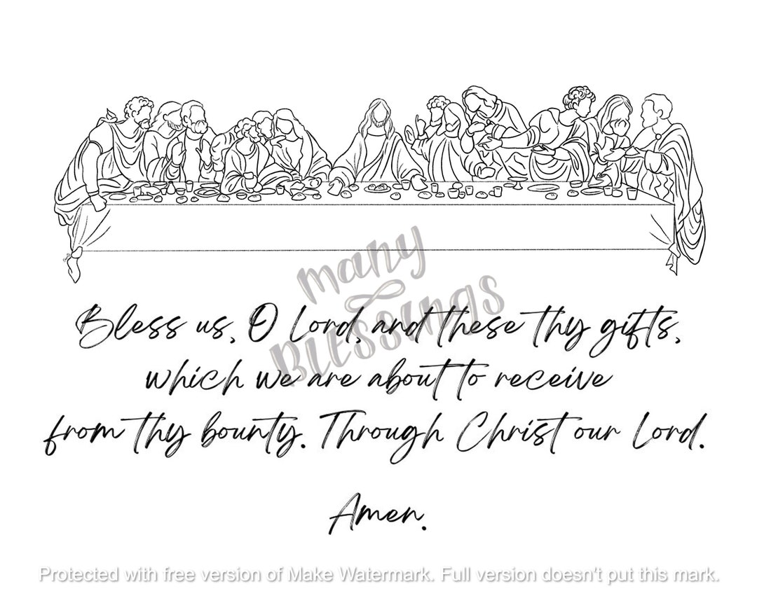 Last Supper Mealtime Prayer | Catholic Christian Religious Art Print - Etsy