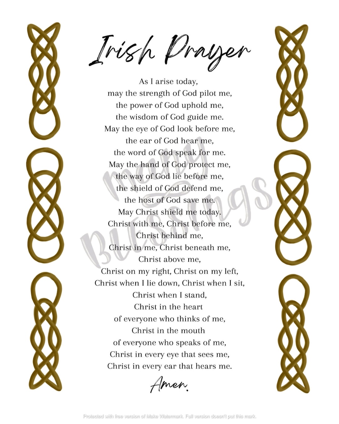 Irish Prayer | Catholic Christian Religious Art Print - Etsy