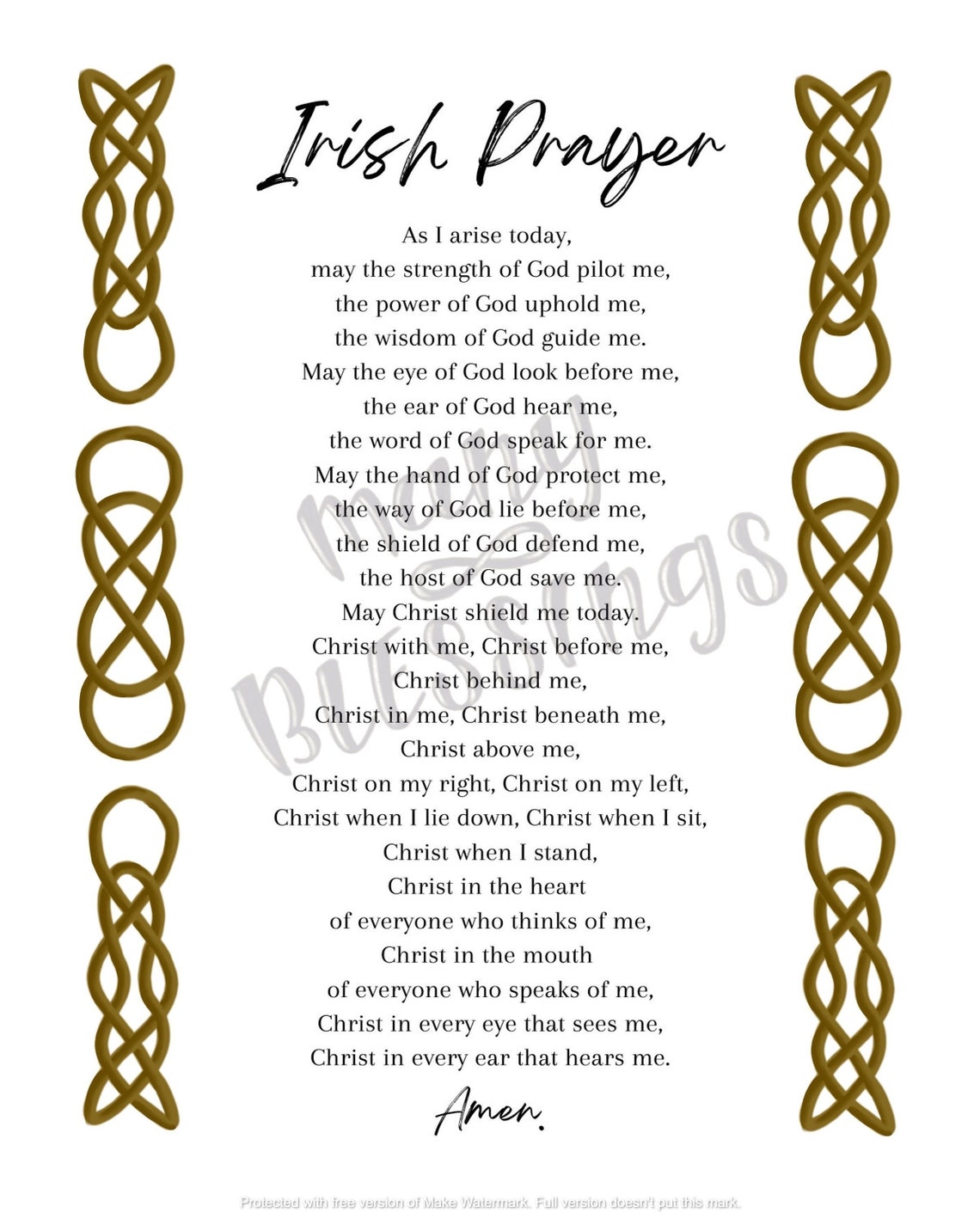 Irish Prayer | Catholic Christian Religious Art Print - Etsy