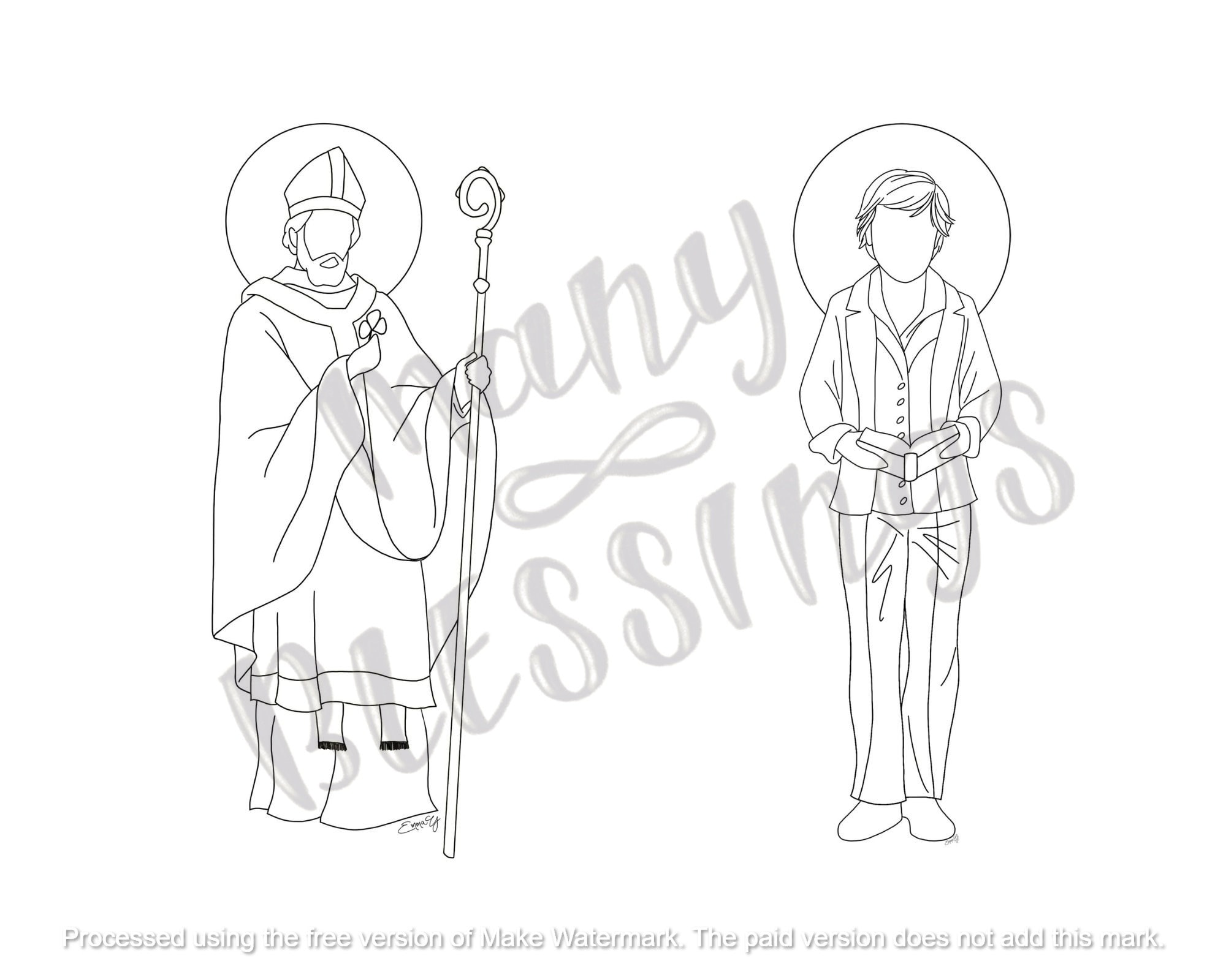 March Saint Coloring Pages - Etsy