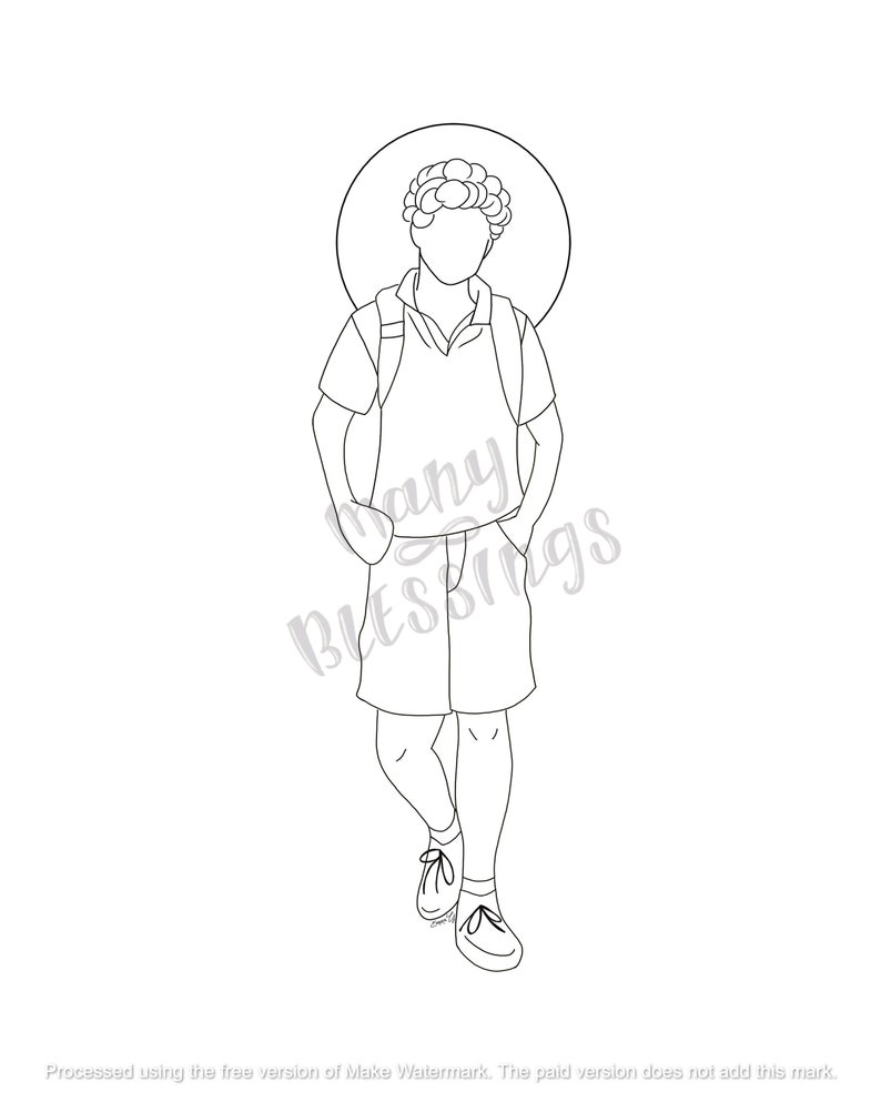 Blessed Carlo Acutis Coloring Page - Etsy Australia