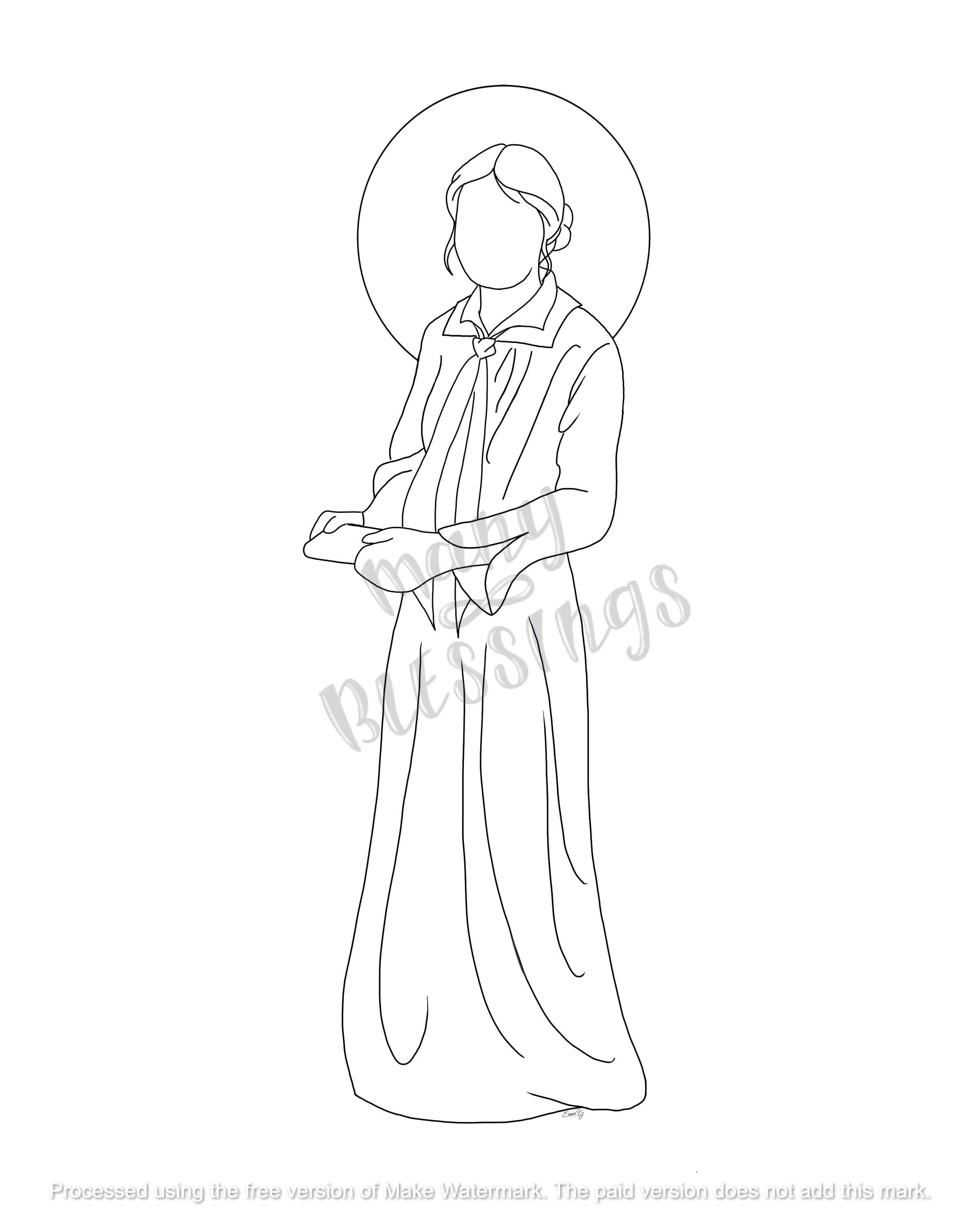 August Saint Coloring Pages - Etsy