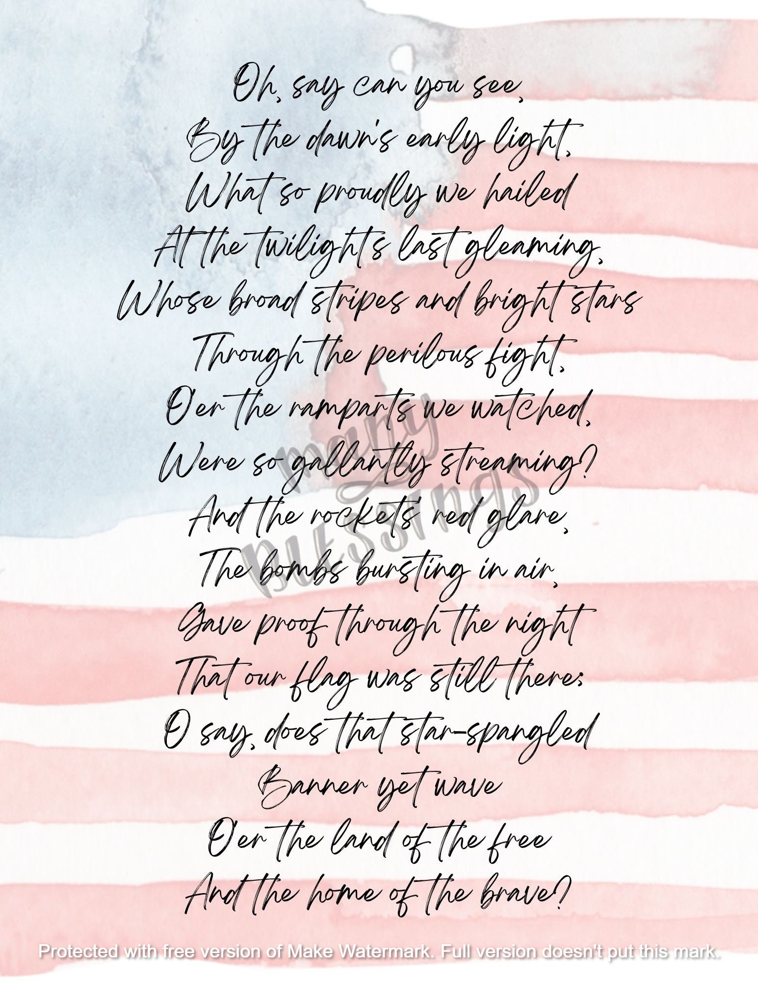 The Star Spangled Banner | Patriotic Art Print - Etsy