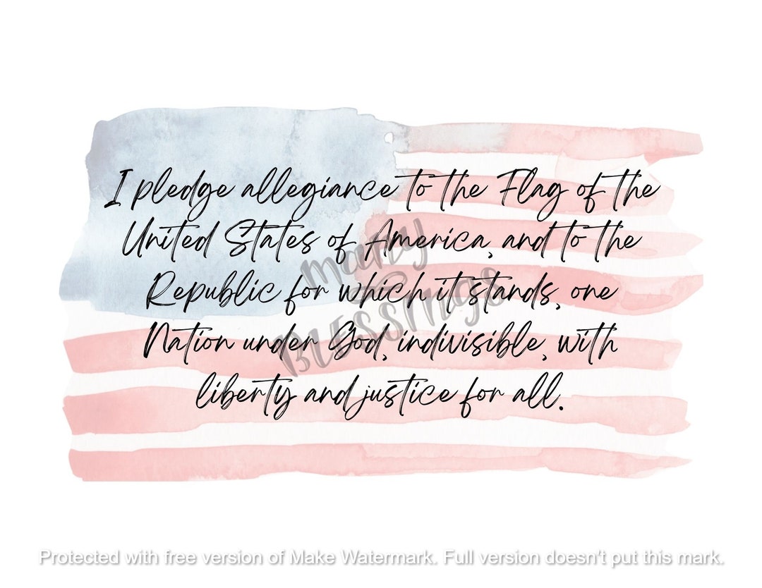 The Pledge of Allegiance | Patriotic Art Print - Etsy