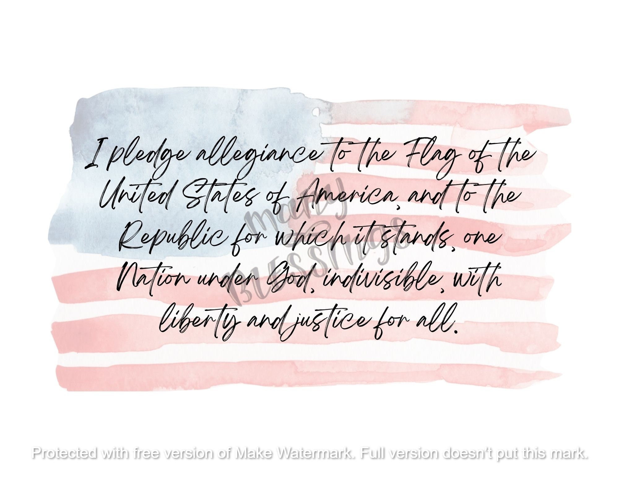 The Pledge of Allegiance | Patriotic Art Print - Etsy