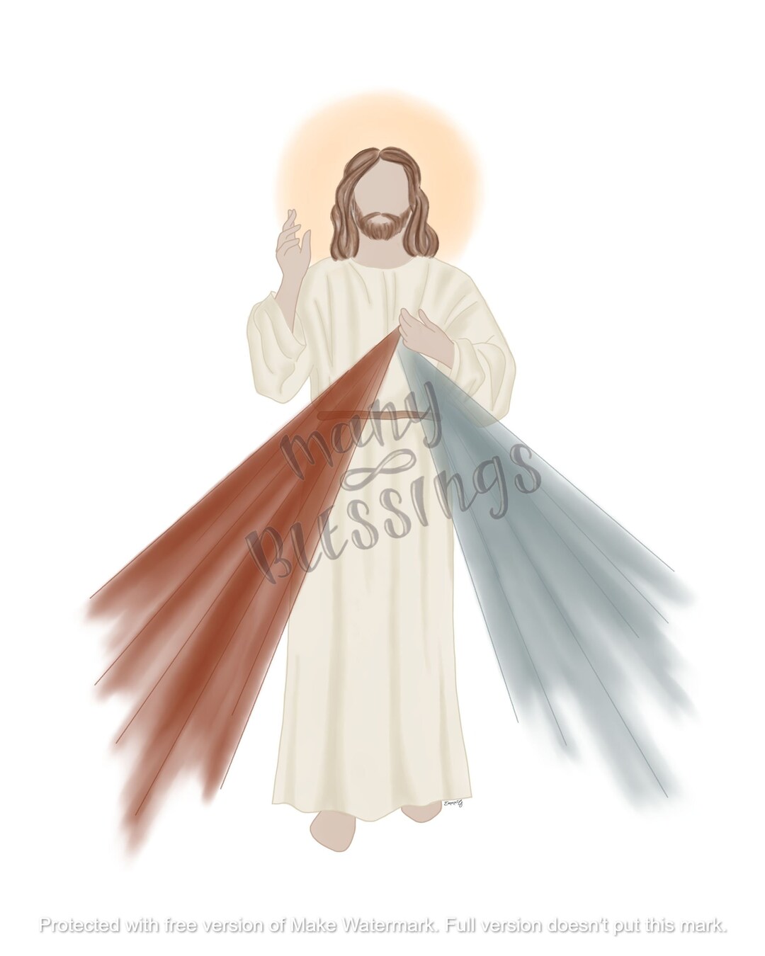 Divine Mercy Jesus | Catholic Christian Religious Art Print - Etsy