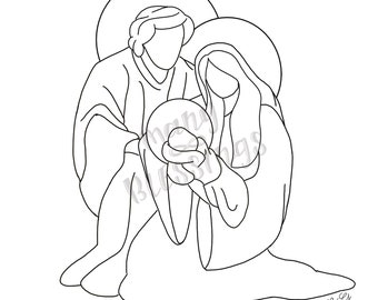 Catholic Coloring Page the Holy Family Catholic Saints Printable ...