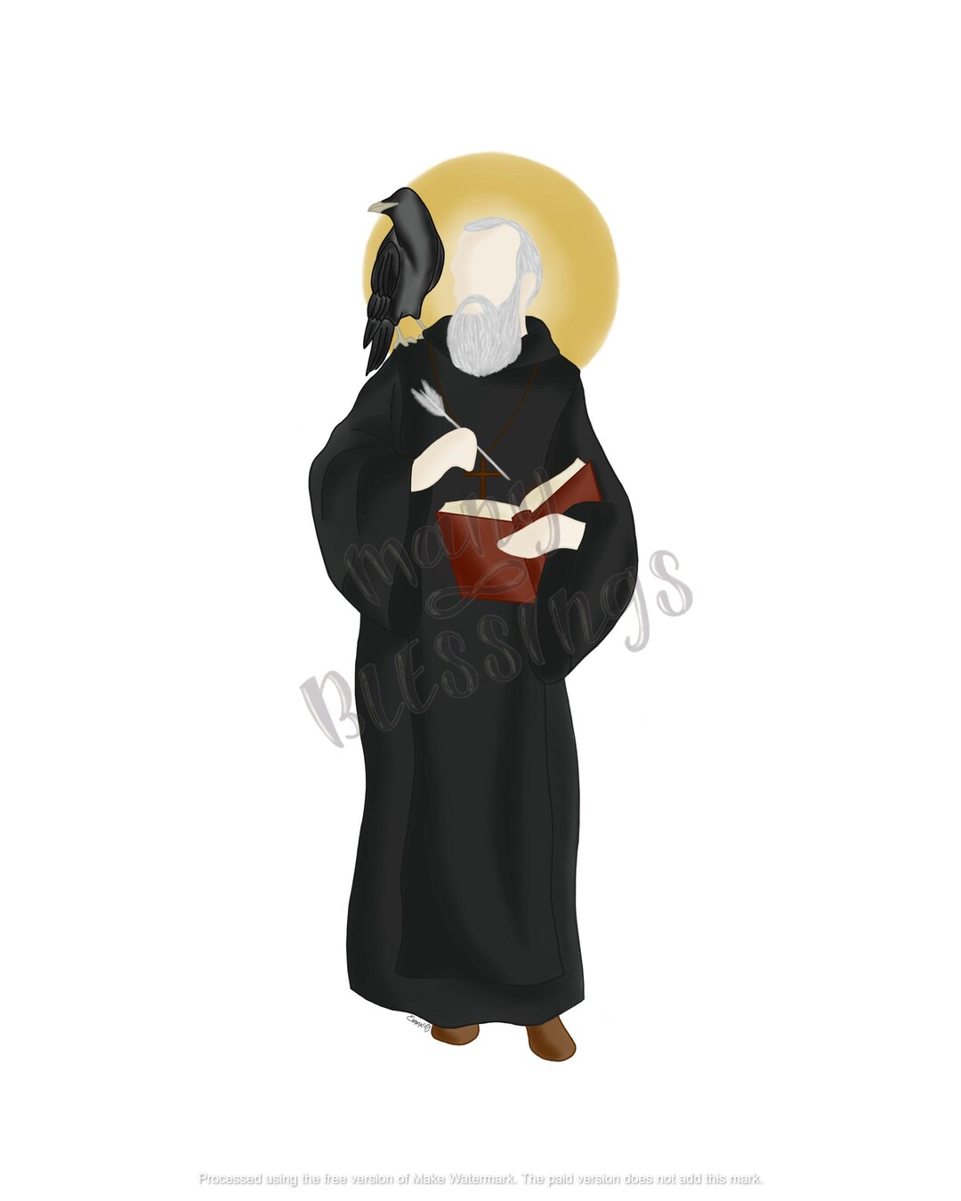 Saint Benedict of Nursia | Catholic Saint Art Print - Etsy