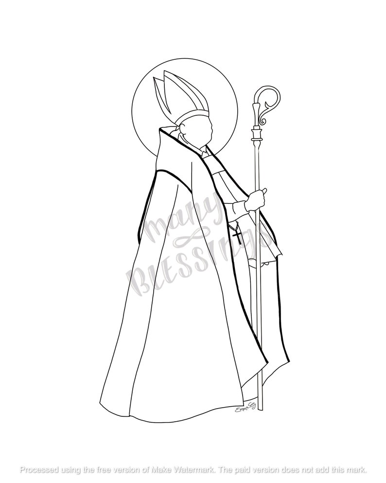 December Saint Coloring Pages - Etsy