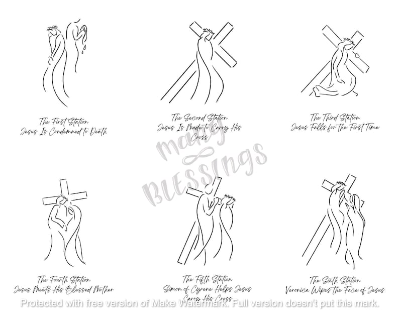 Stations of the Cross | Catholic Christian Religious Lenten Art Print ...