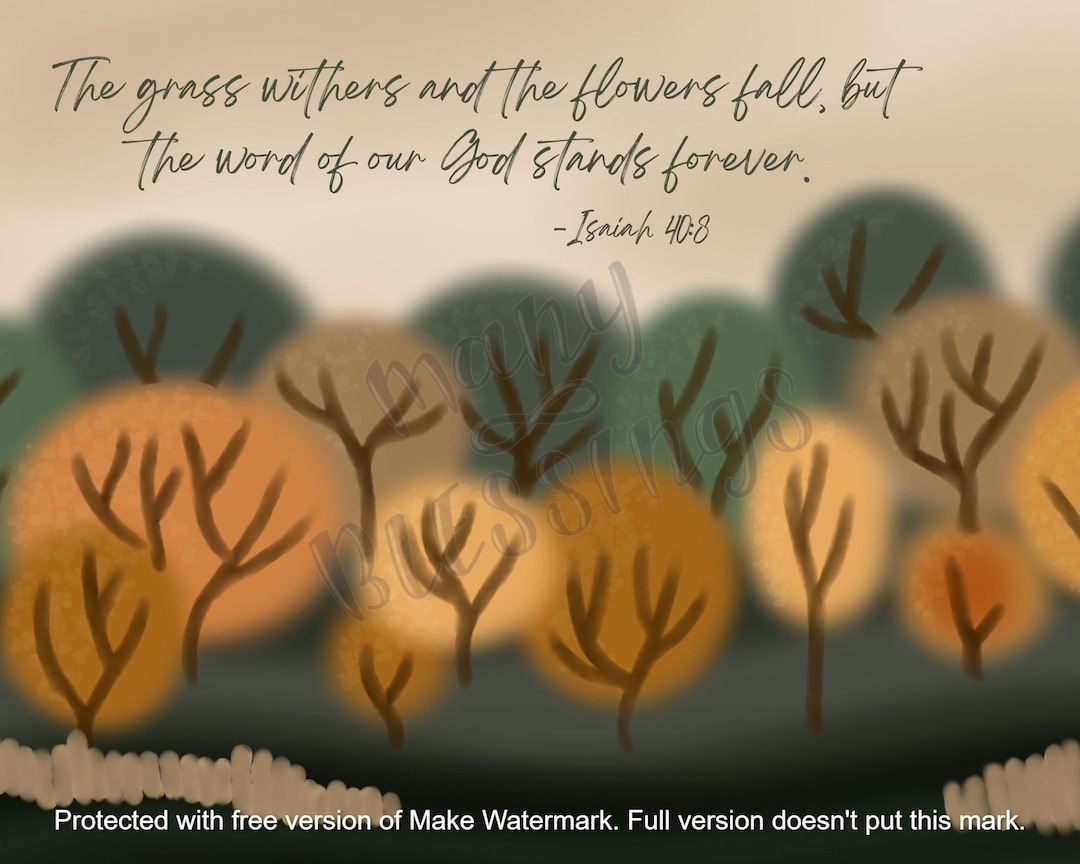 The Grass Withers | Catholic Christian Autumn Digital Scripture Art ...