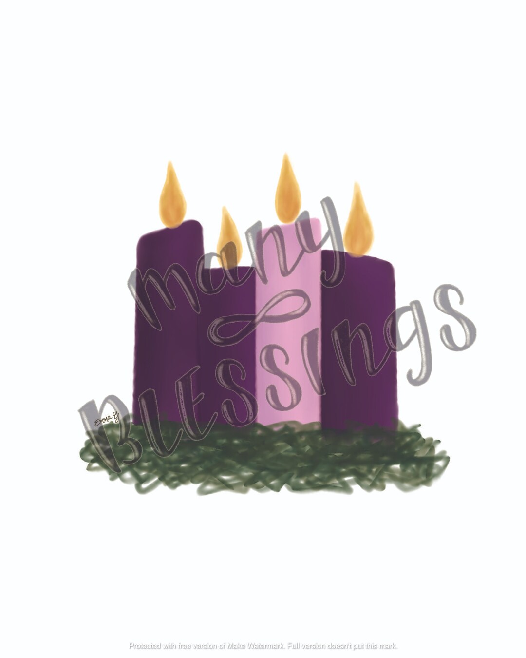 Advent Wreath | Catholic Christian Religious Advent Christmas Art Print ...
