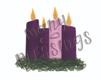 Advent Wreath Prayers | Four Print Bundle | Catholic Christian Religious Advent Christmas Art ...