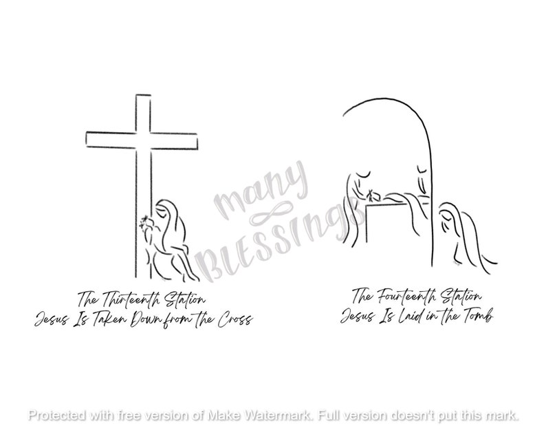 Stations of the Cross | Catholic Christian Religious Lenten Art Print ...