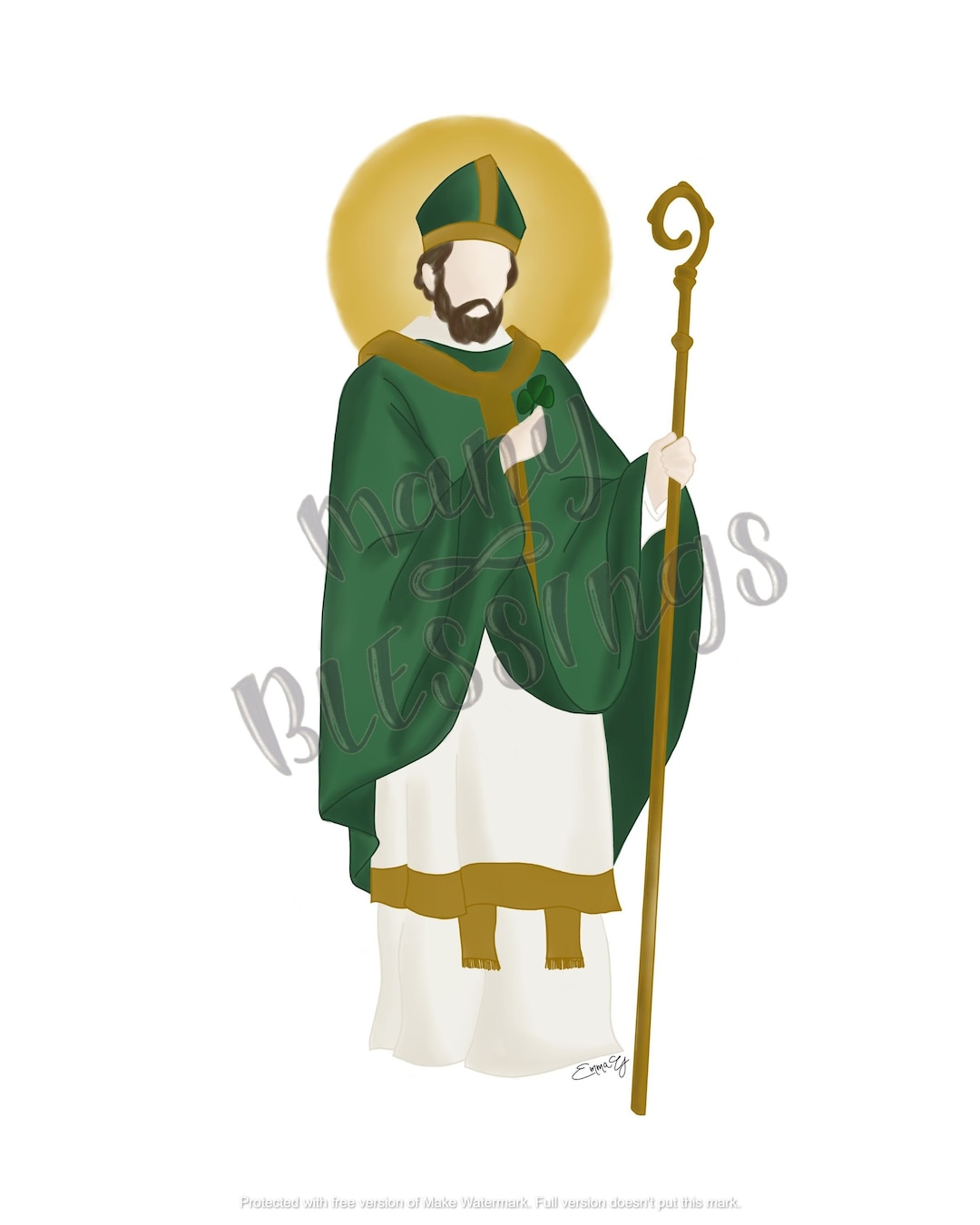 Saint Patrick of Ireland Catholic Saint Art Print - Etsy