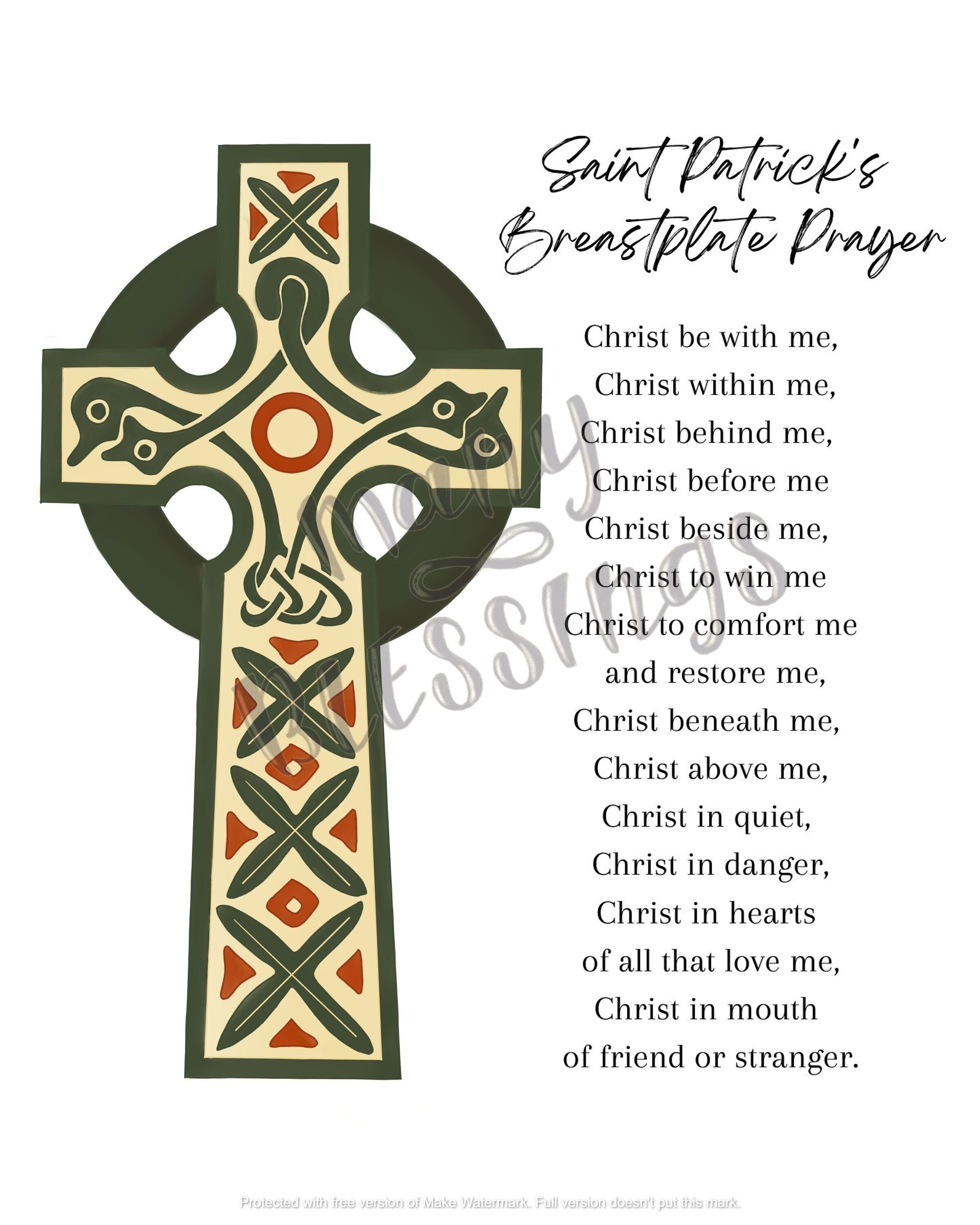 Saint Patrick's Breastplate Prayer | Catholic Christian Religious Saint ...
