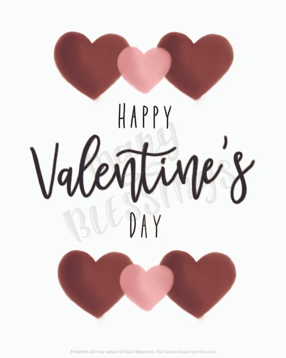 Happy Valentine s Day Print Digital Prints Etsy