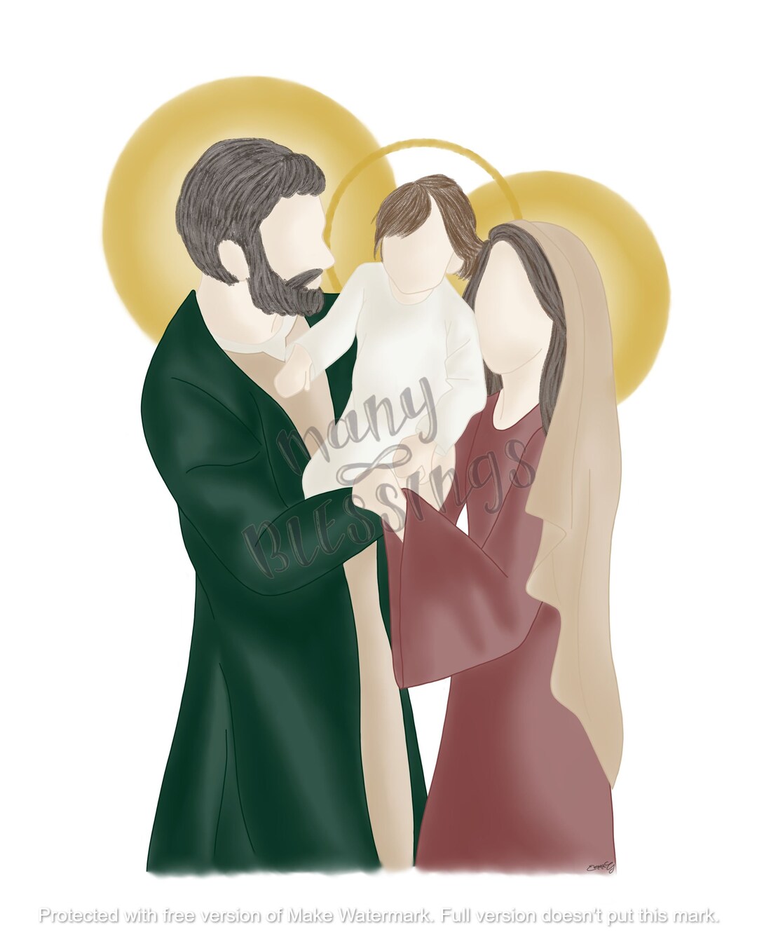 Saints Joachim, Mary, and Anne | Catholic Saint Art Print - Etsy
