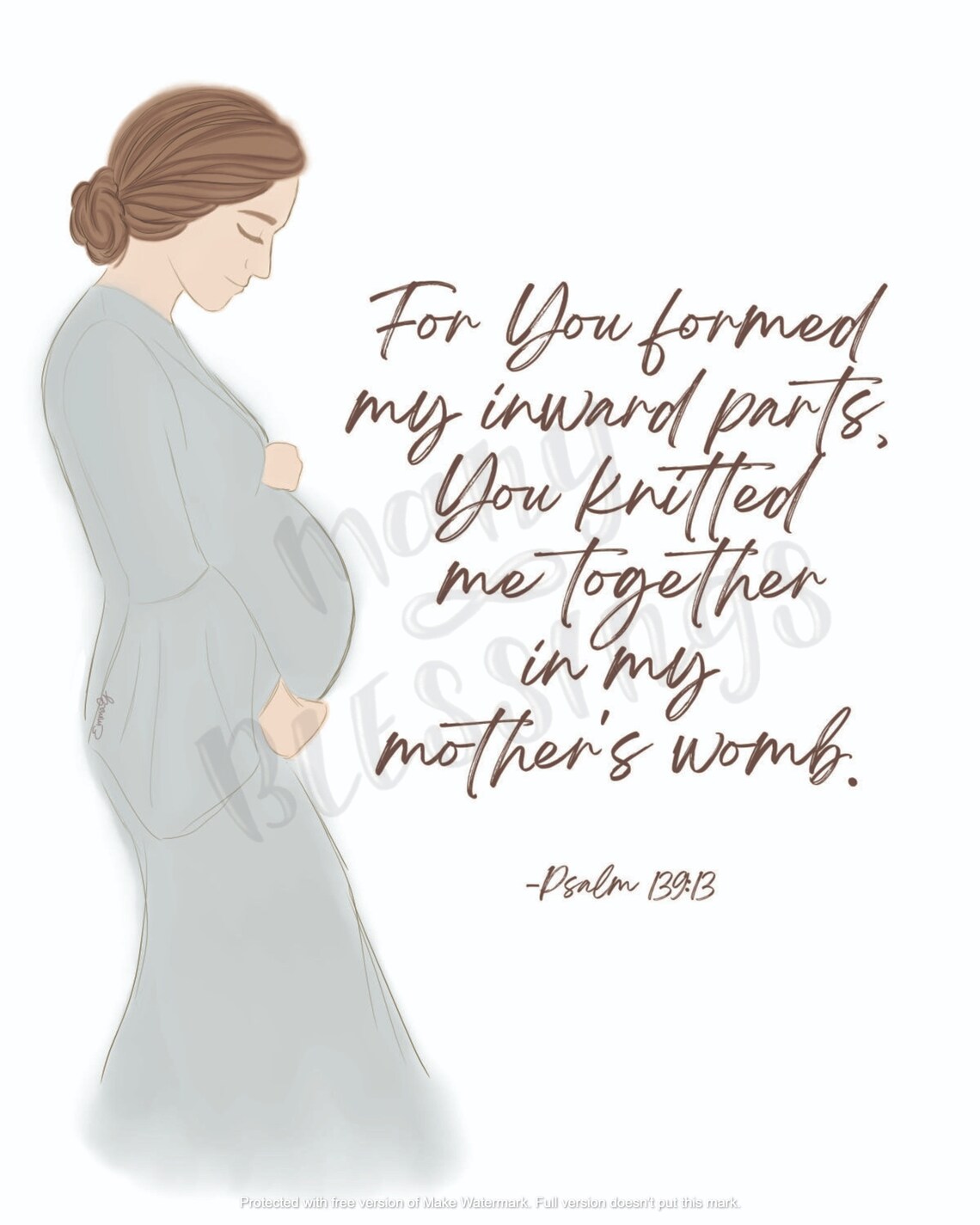 In My Mother's Womb | Pro-life Scripture Art Print - Etsy
