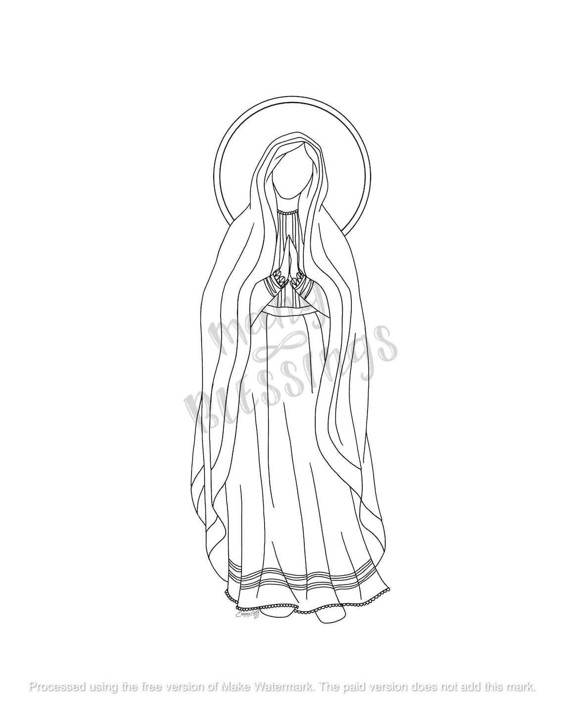 Marian Coloring Pages - Etsy