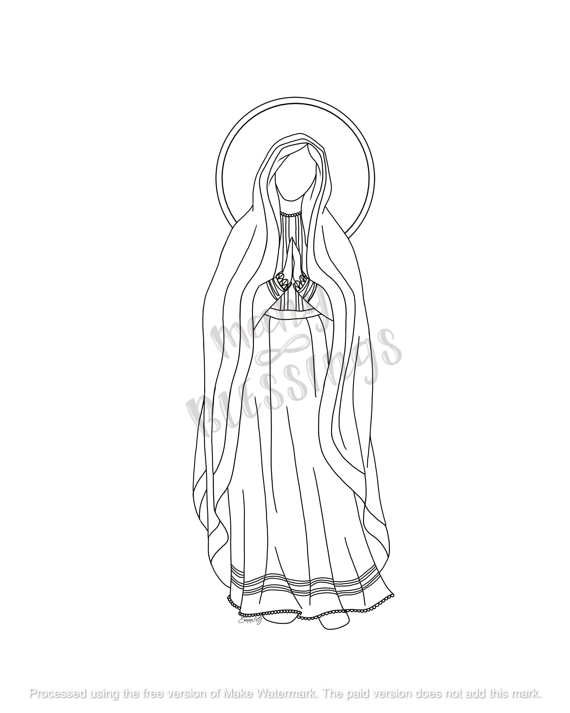 Marian Coloring Pages - Etsy
