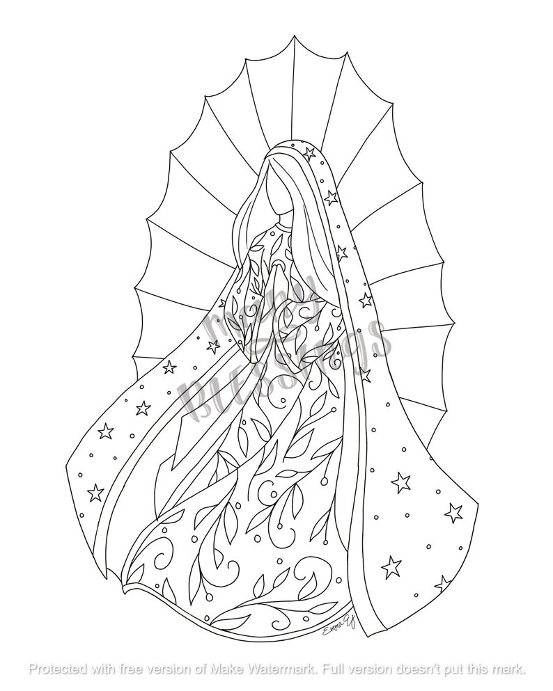 Marian Coloring Pages - Etsy