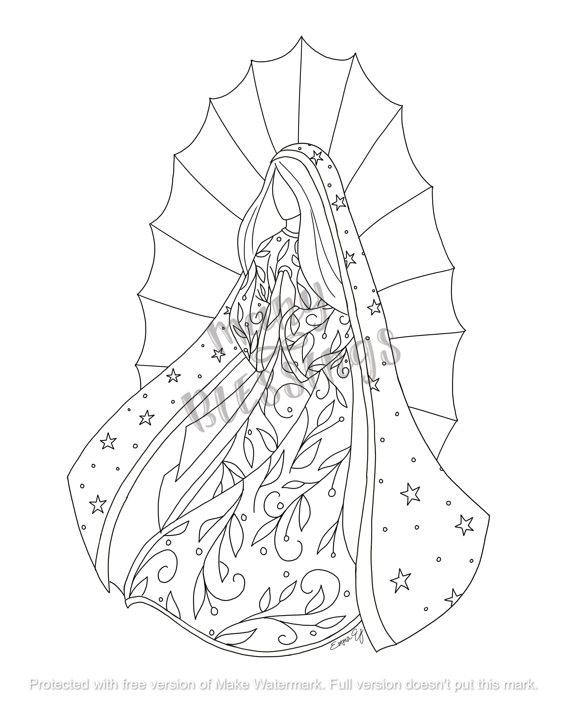 Marian Coloring Pages - Etsy
