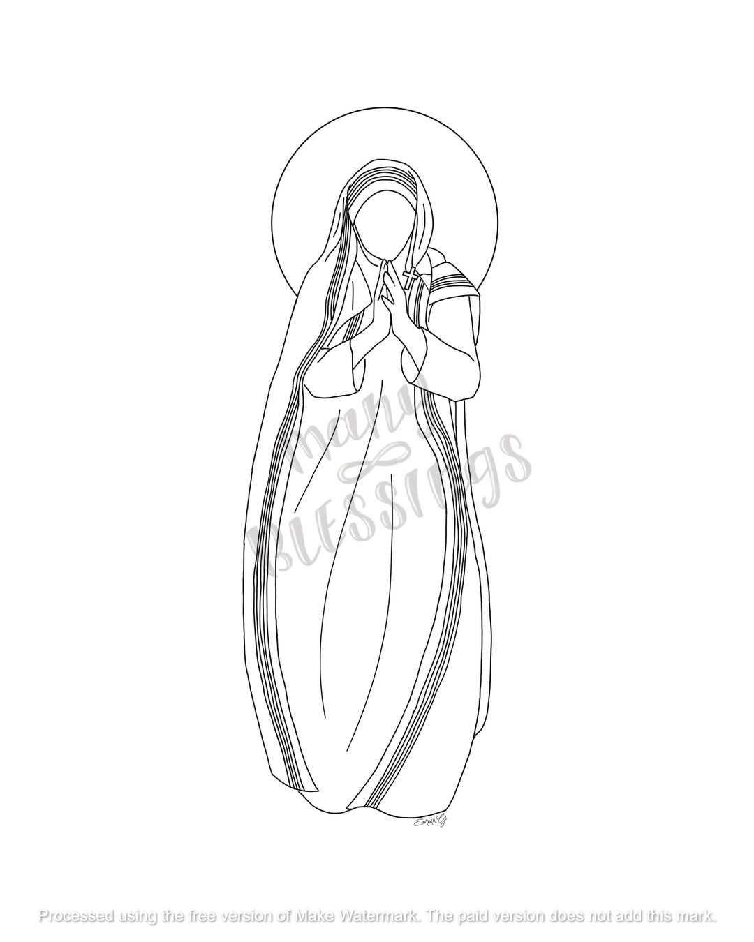 Mother Theresa of Calcutta Coloring Page - Etsy