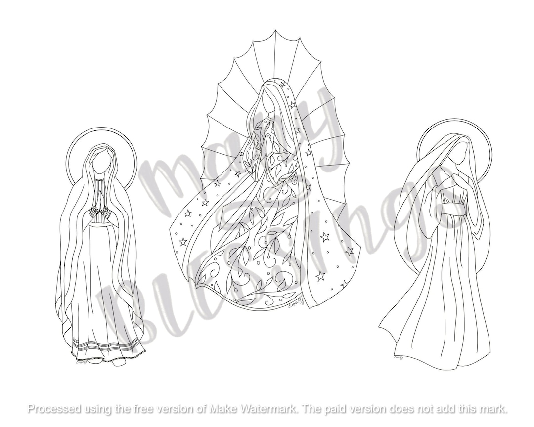 Marian Coloring Pages - Etsy