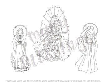 Virgin Mary Marian Apparitions for Kids Coloring Page | Catholic ...