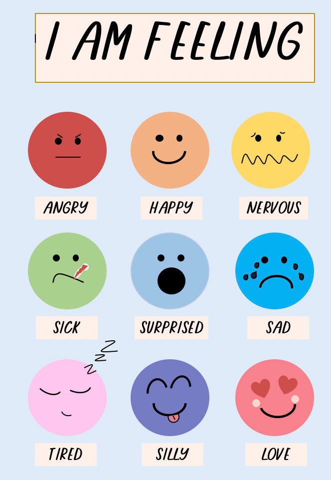 Emotion Poster and Cards to Print, Display, Use in a Classroom - Etsy