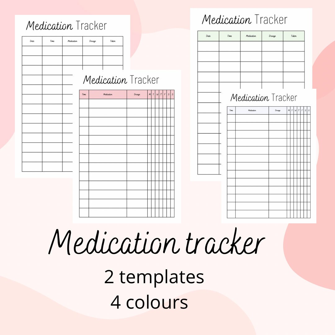 Medication Tracker L Kids and Adult Medication Checklist - Etsy