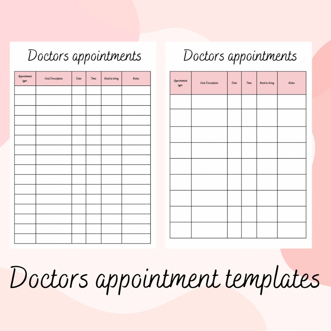 Doctors Appointment Templates - Etsy