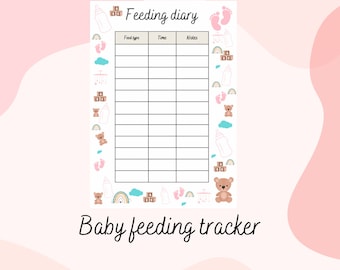 Bottle Feeding Log Printable, Baby Feeding Chart for Formula & Breast ...