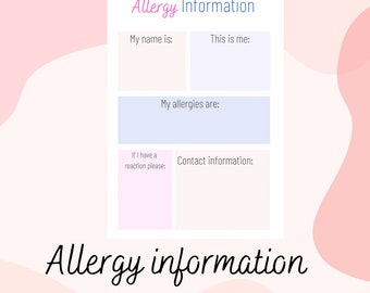 Classroom Forms Allergy Alert Important Teacher Sign Poster Students ...