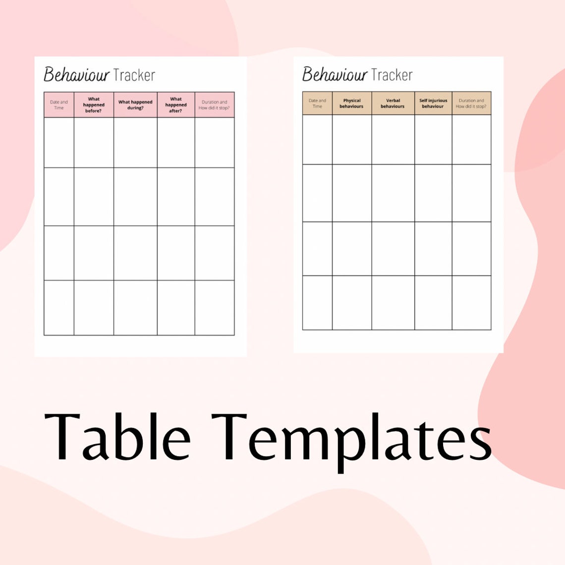 Meltdown and Behaviour Tracker Templates L Behaviour Monitoring ...