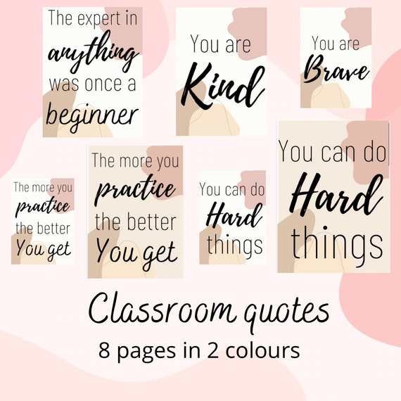 Printable Classroom Quote Posters - Etsy