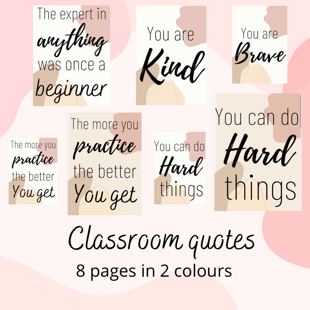 Printable Classroom Quote Posters - Etsy