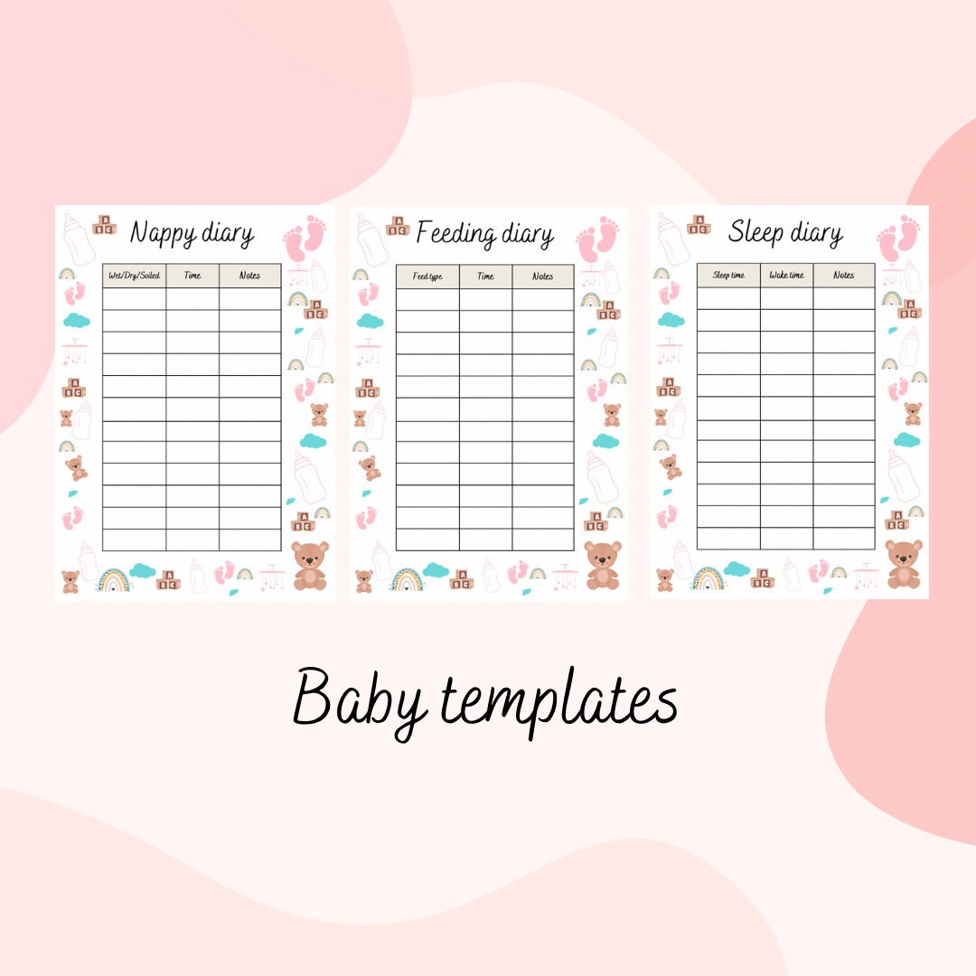 Baby Planner L Nappies Feeding Sleeping - Etsy