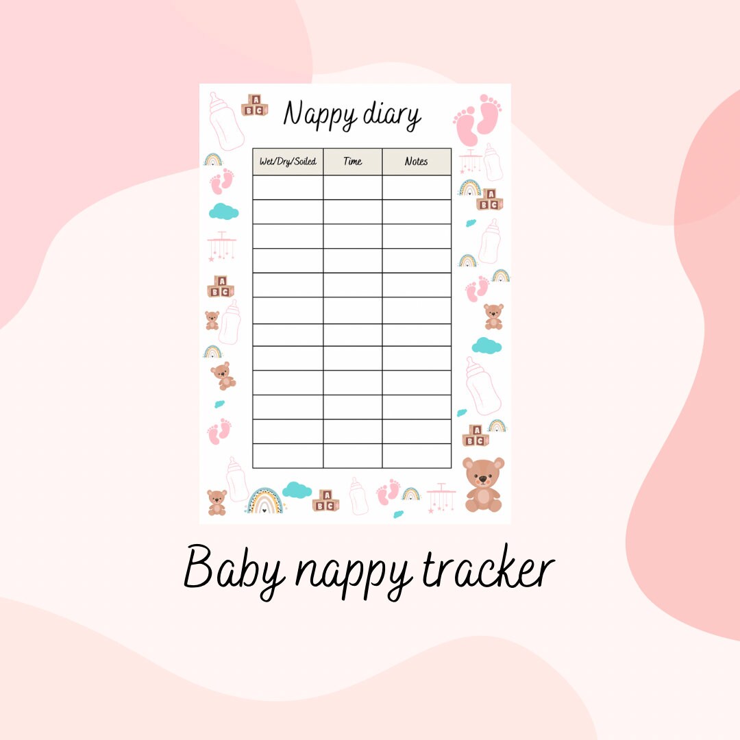 Nappy Change Template Etsy Nappy Change Template Etsy