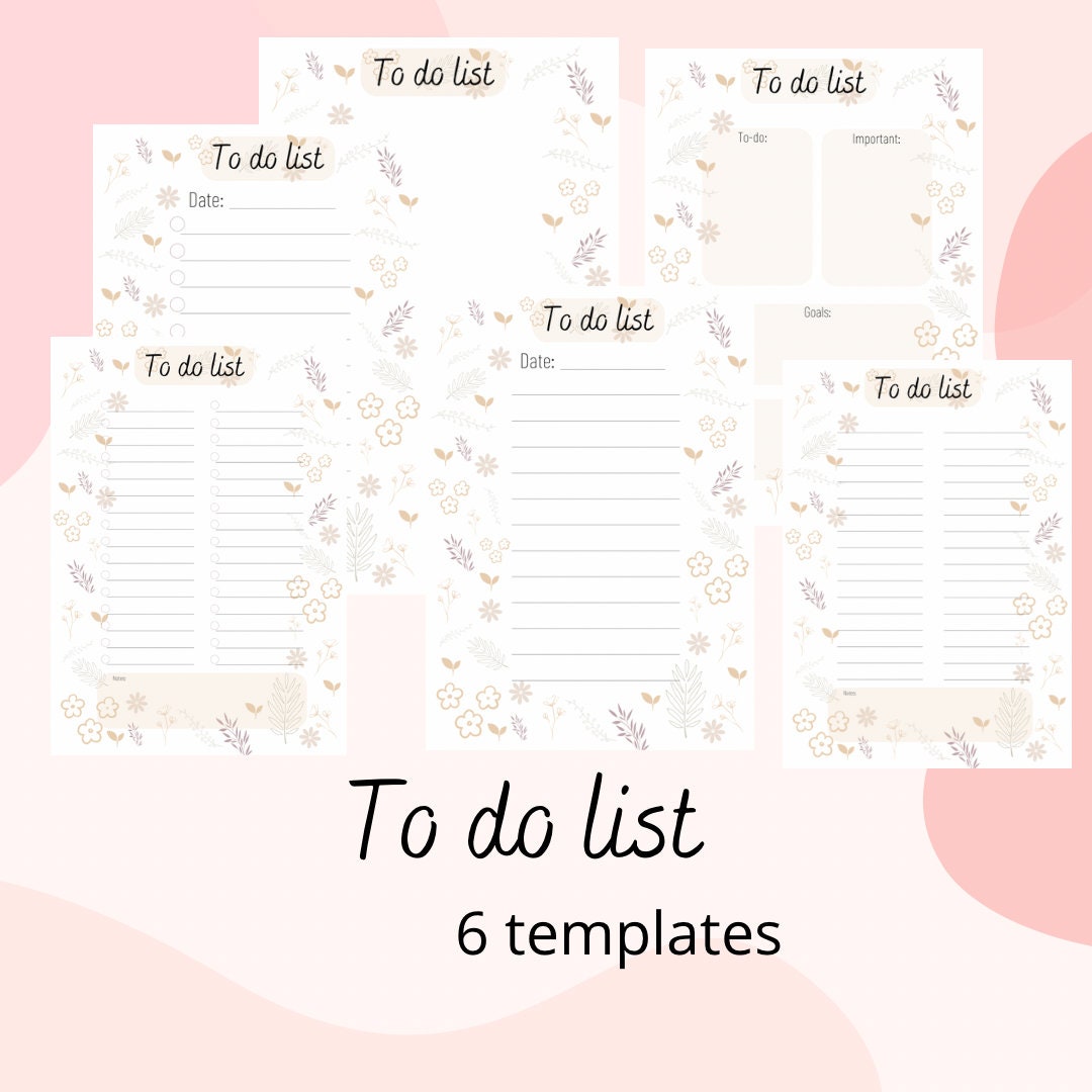 To Do List Template Pack - Etsy