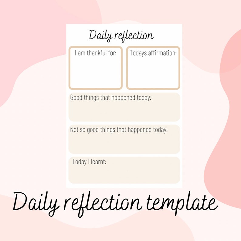 Daily Reflection Template - Etsy
