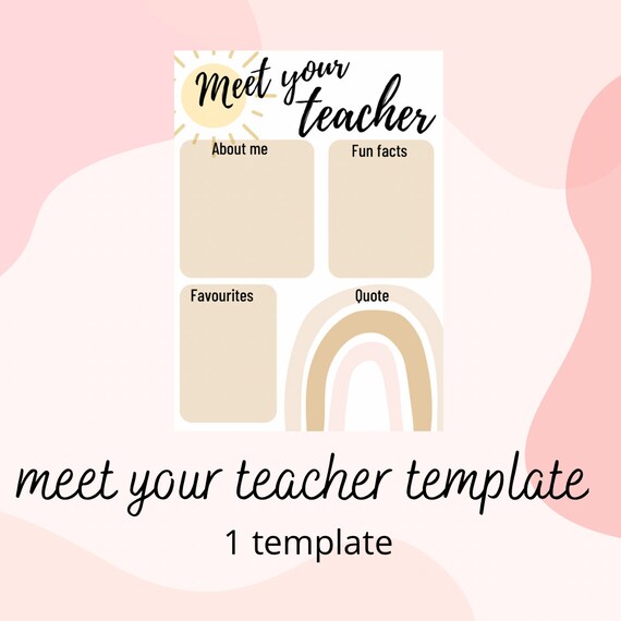 Meet the Teacher Information Template - Etsy