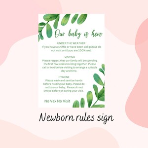 Newborn Visitor Rules Bundle - Etsy